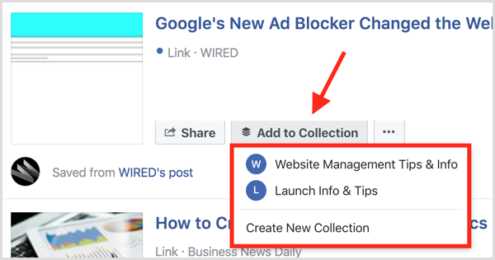 How to Use Facebook Collections to Manage Curated Content : Social ...