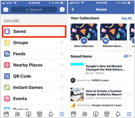 How to Use Facebook Collections to Manage Curated Content : Social ...