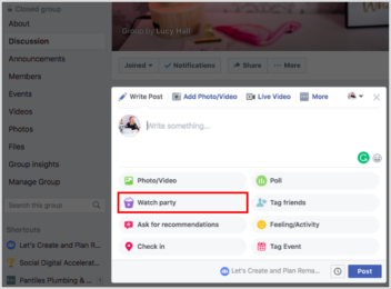 How to Host a Facebook Watch Party in Your Facebook Group : Social ...
