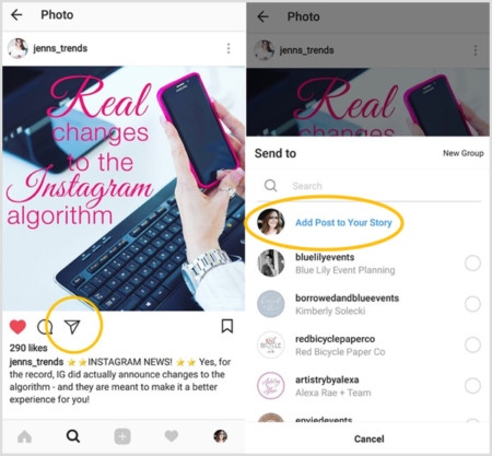 How to Reshare an Instagram Post to Your Instagram Stories : Social Media Examiner