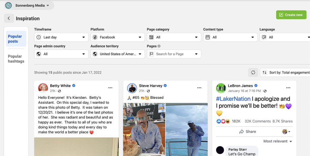Using Creator Studio Inspiration Hub for Instagram and Facebook Post ...