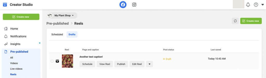 Using Creator Studio to Make and Schedule Facebook Reels : Social Media ...