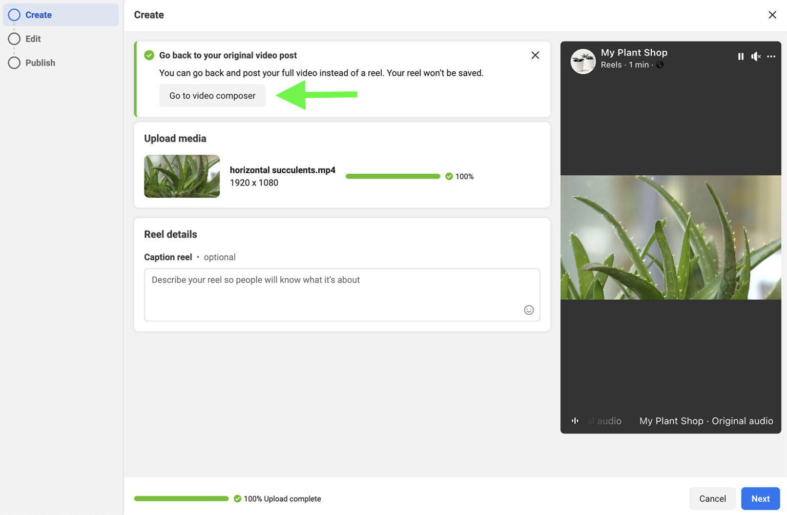 Using Creator Studio to Make and Schedule Facebook Reels : Social Media ...