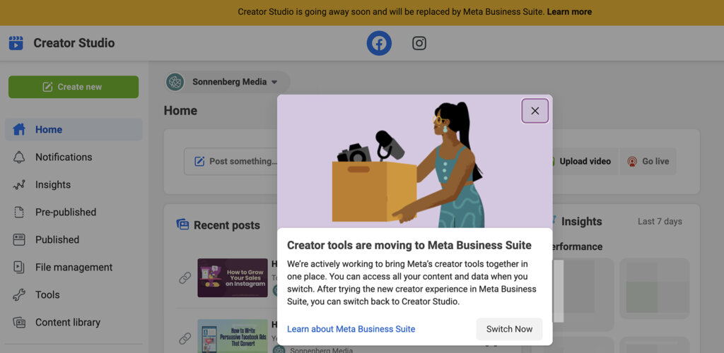 How to Manage Facebook and Instagram Accounts After Creator Studio ...