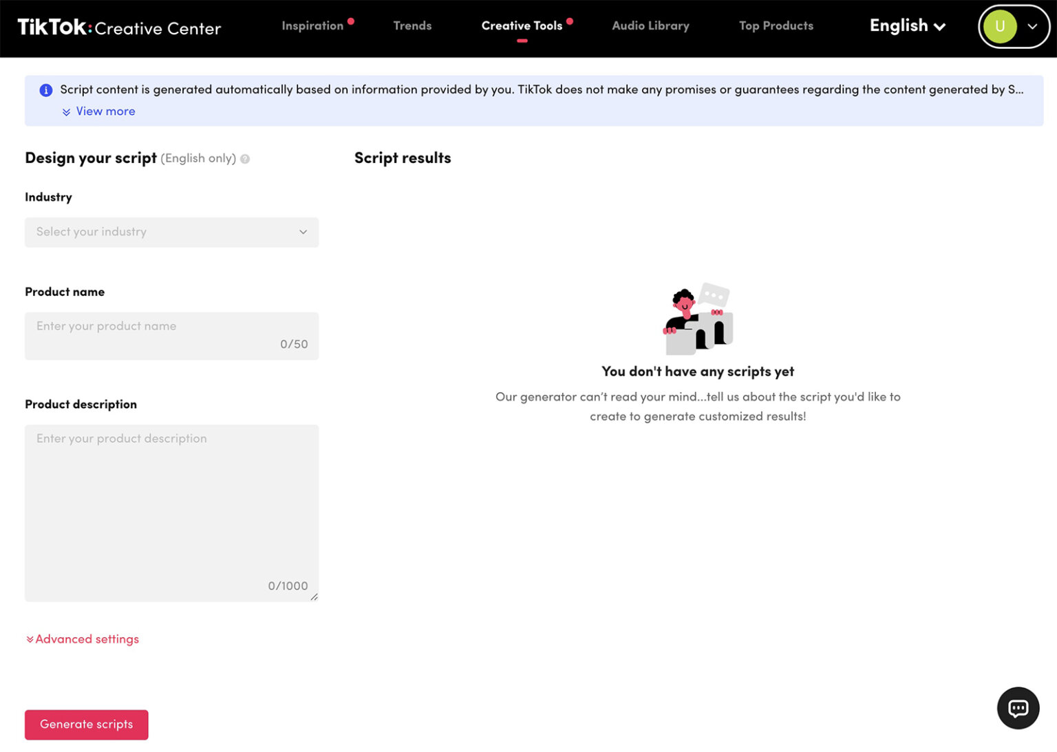 How to Make Better TikTok Ads: TikTok AI Script Generator : Social ...